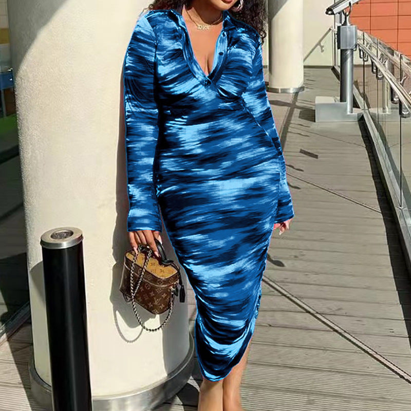 Women's Long Sleeve Form Fitting Midi Dress